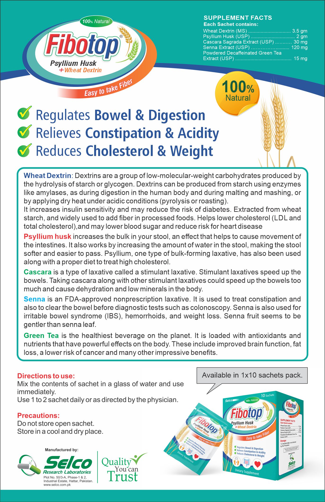 Fibotop Sachet - Selco Research Laboratories